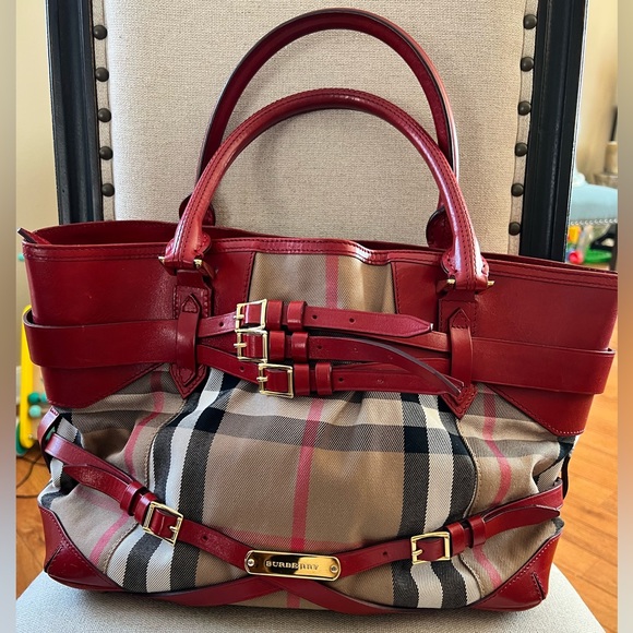Burberry | Bags | Burberry Bridle Lynher Tote House Check Canvas Medium ...